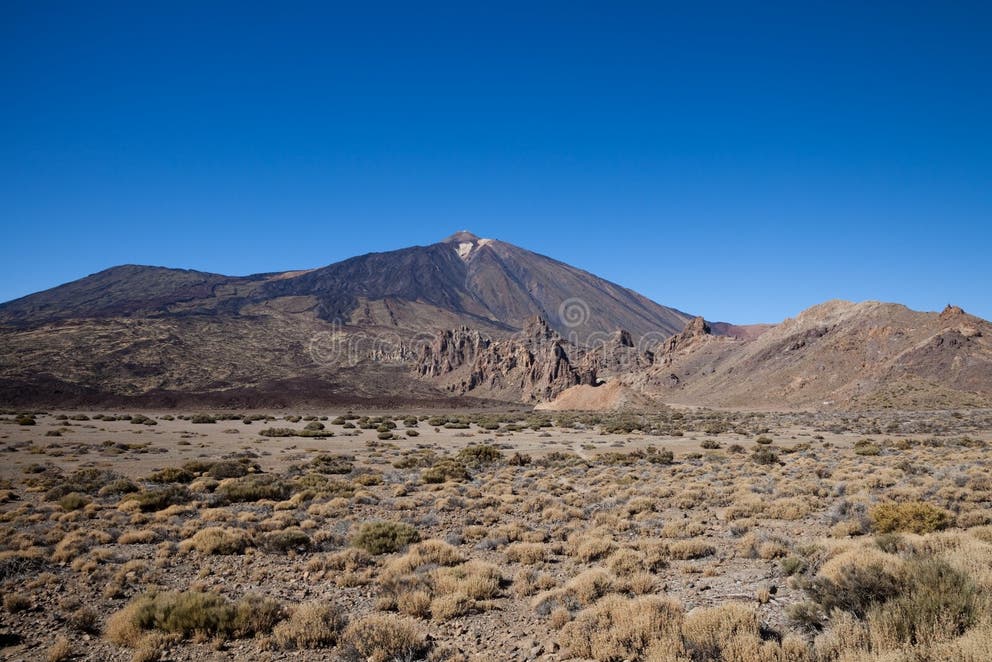 Mt Teide stock image. Image of mountain, outcrops, scrub - 24076579