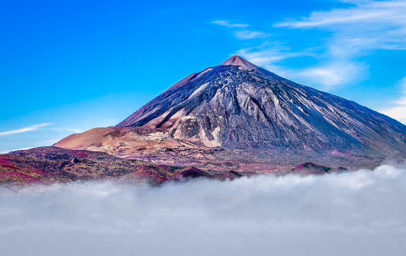 Mt Teide Rising Above the Clouds Stock Image - Image of canary ...