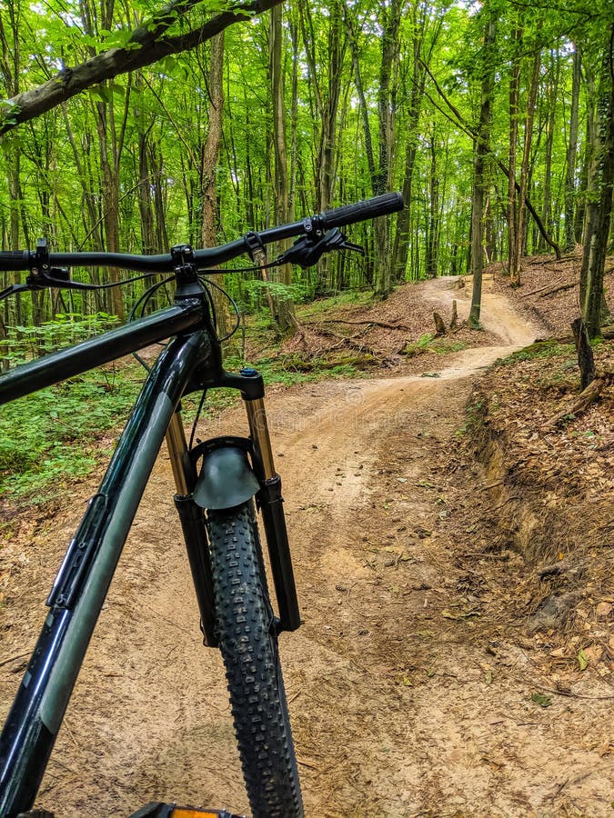 MTB Bicycle on the Trail in the Spring Season Stock Image - Image of ...