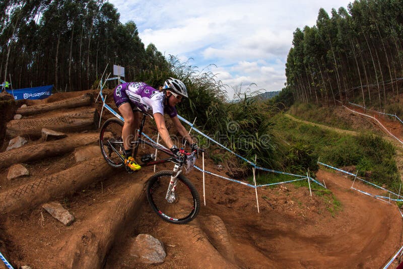 MTB Girl Steep Steps Challenge Editorial Stock Photo - Image of ...