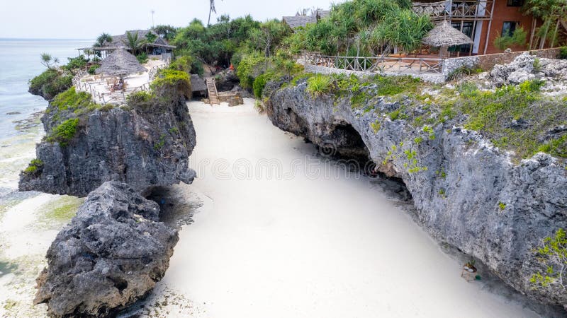Mtende Beach View. Zanzibar, Tanzania. Stock Photo - Image of cliff ...