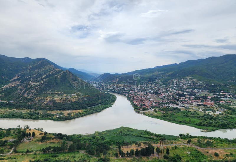 Mtskheta and Aragvi River in Georgia Stock Image - Image of aragvi ...