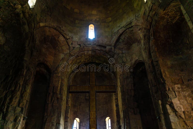 MTSKHETA, GEORGIA - 2019 JULY: Cross in the Interior of Jvari Orthodox ...