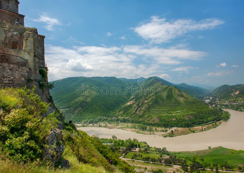 Mtskheta and Jvari Monastery Stock Image - Image of historic, digital ...