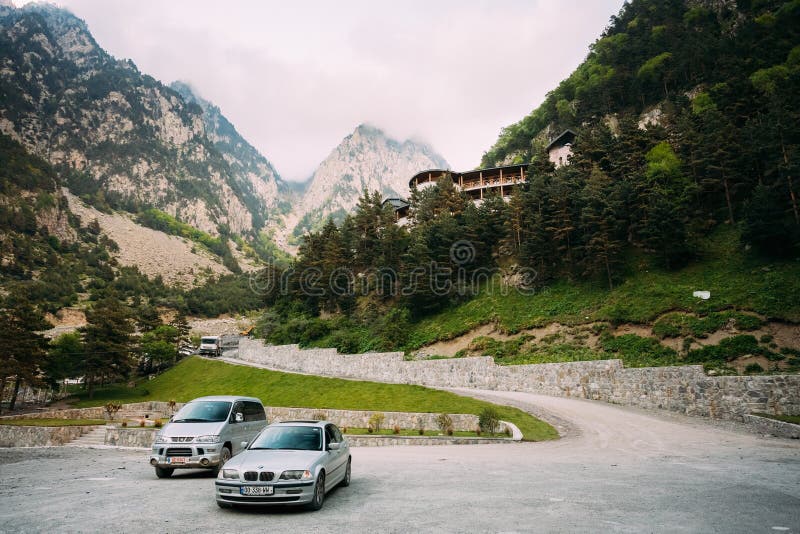 Mtskheta-Stepantsminda-Larsi, Georgia - May 21, 2016: Building of ...