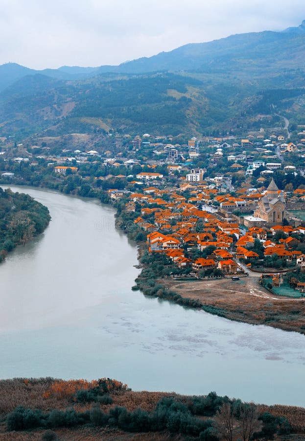 Mtskheta town view stock photo. Image of mtkvari, nature - 108166508