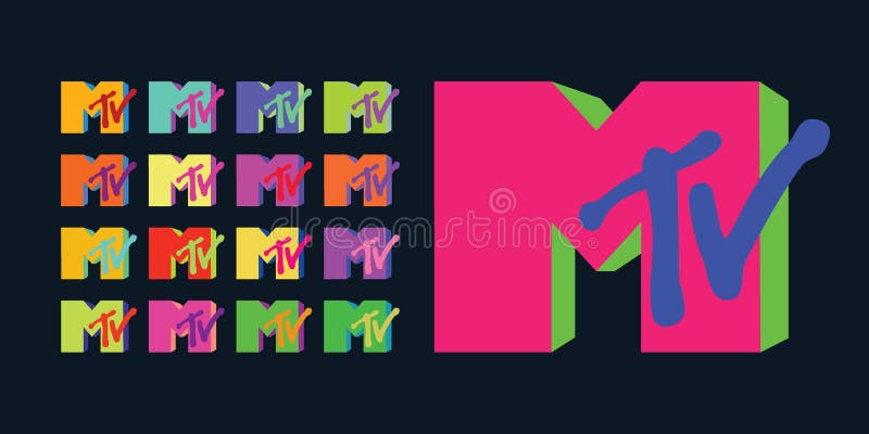Mtv Music Television Retro Colorful Set Editorial Image - Illustration ...