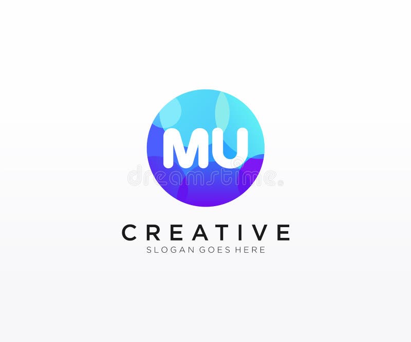 MU Initial Logo with Colorful Circle Template Vector Stock Vector ...