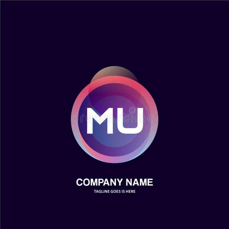 MU Initial Logo with Colorful Circle Template Vector Stock Vector ...