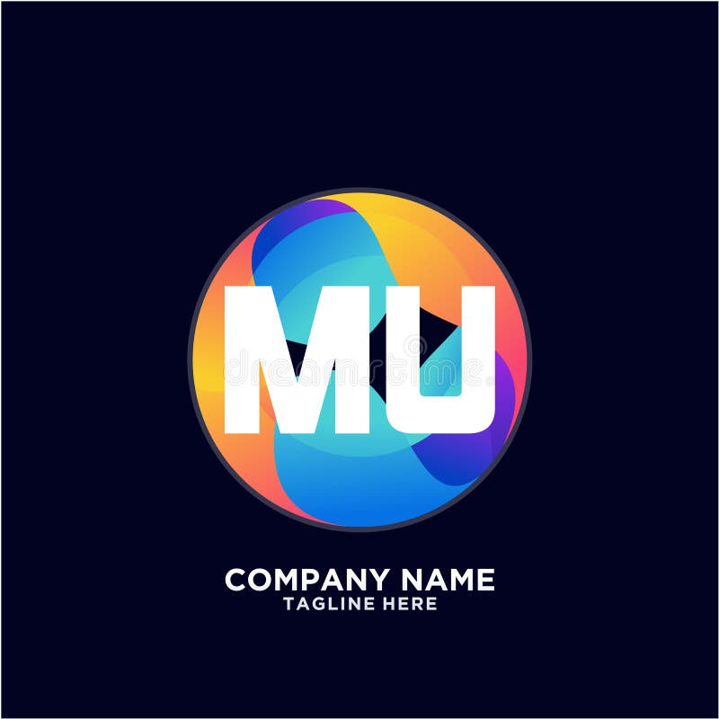 MU Initial Logo with Colorful Circle Template Vector Stock Vector ...