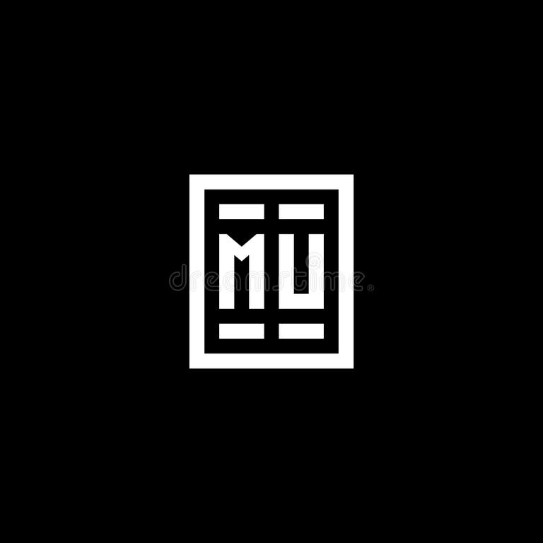 MU Initial Logo with Square Rectangular Shape Style Stock Vector ...