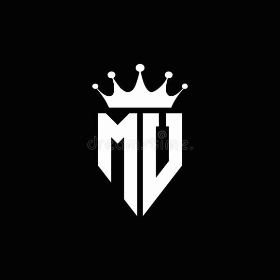MU Logo Monogram Emblem Style with Crown Shape Design Template Stock ...