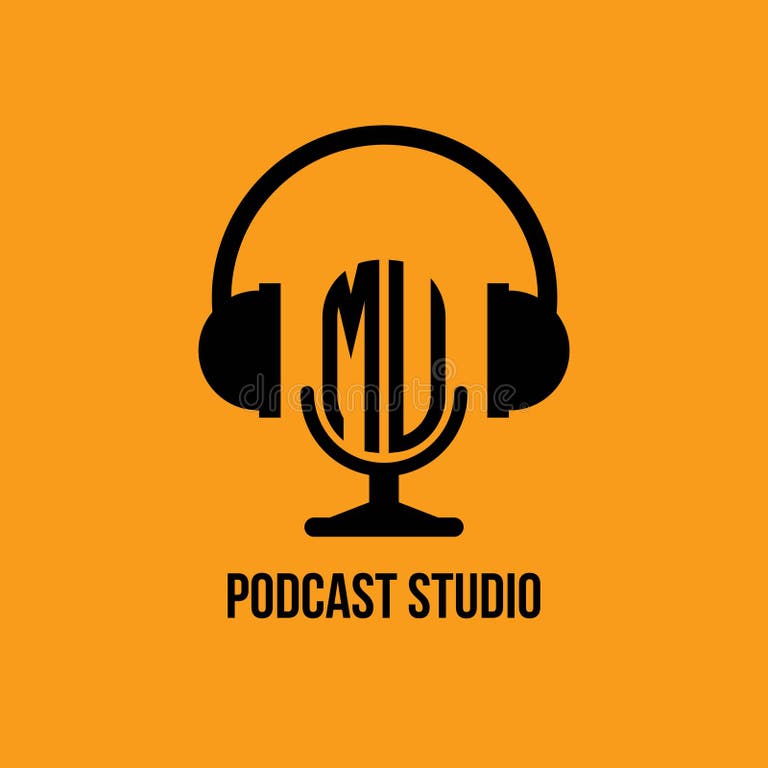 MU Monogram Headphone and Microphone Style Stock Vector - Illustration ...