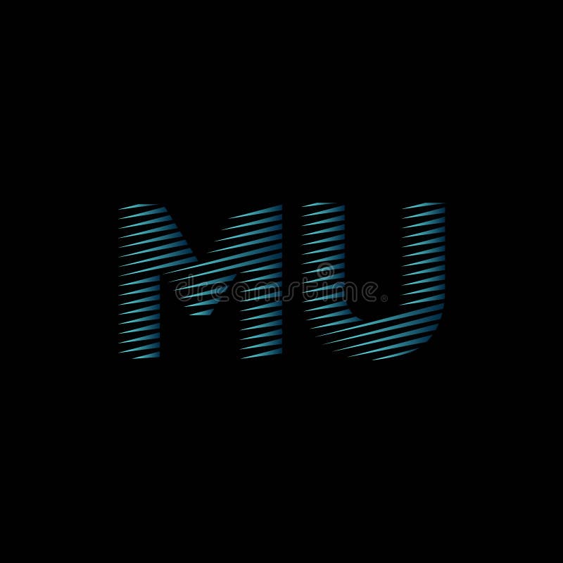 MU Monogram Lines Style Blue Light Vector Stock Vector - Illustration ...