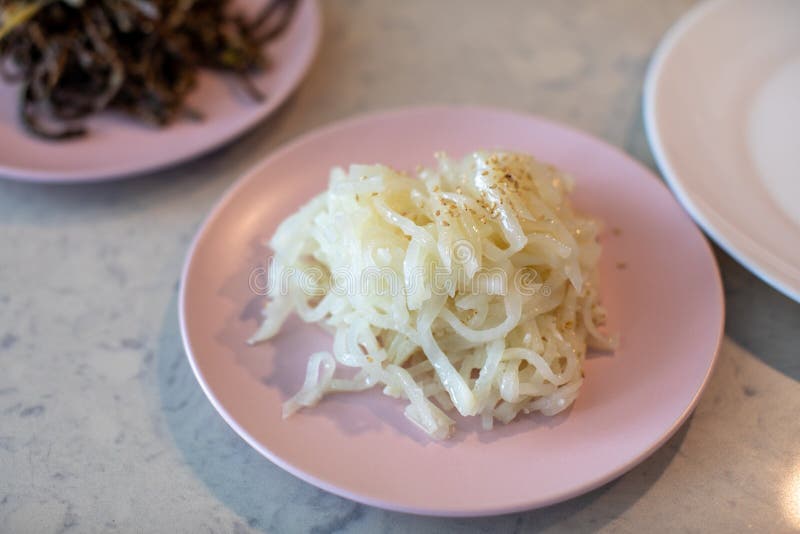 Mu Namul (Korean Radish Namul Stock Photo - Image of home, cuisine ...