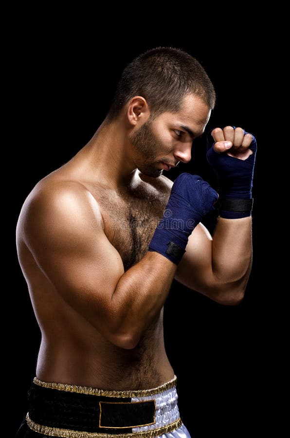 Muay Siamesischer Boxermann Stockbild - Bild von handschuh, menschlich ...