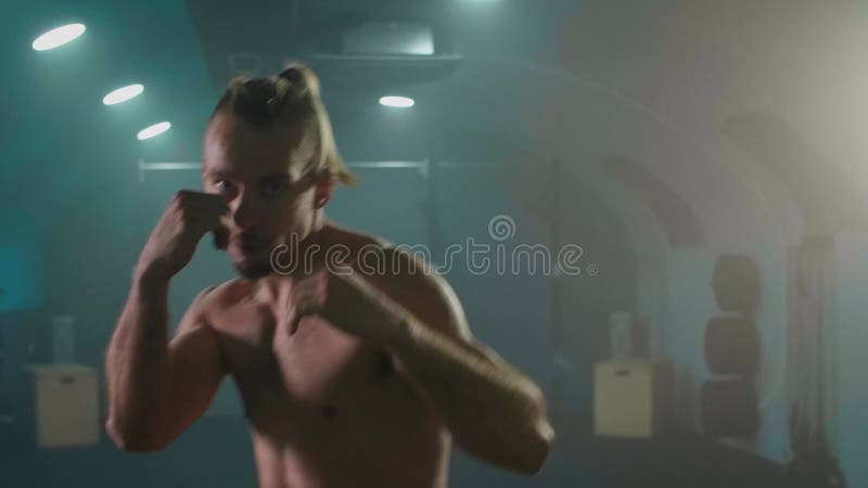 Muay Thai Boxer Fighting with Hands Up Stock Footage - Video of ...