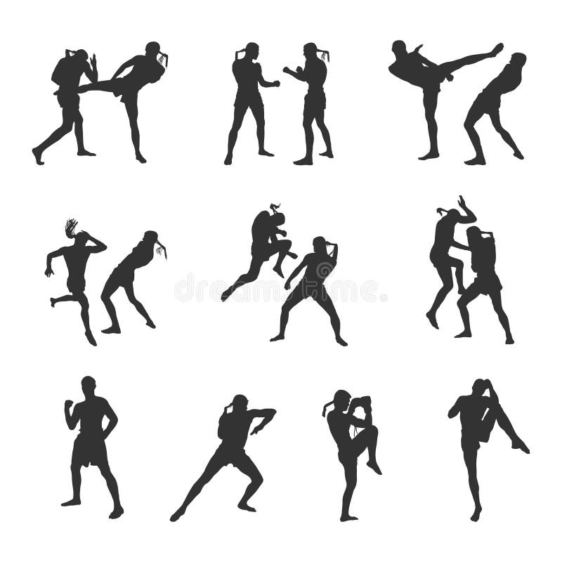 Muay Thai Boxing Silhouette. Muay Thai Boxing Silhouettes, Thai Boxing ...