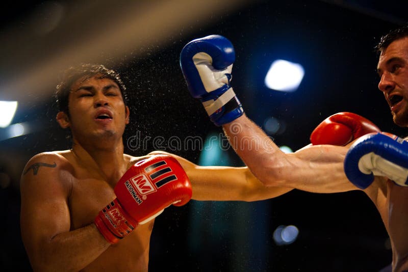 Muay Thai Boxing Uppercut Sweat Flying Editorial Photo - Image of ...