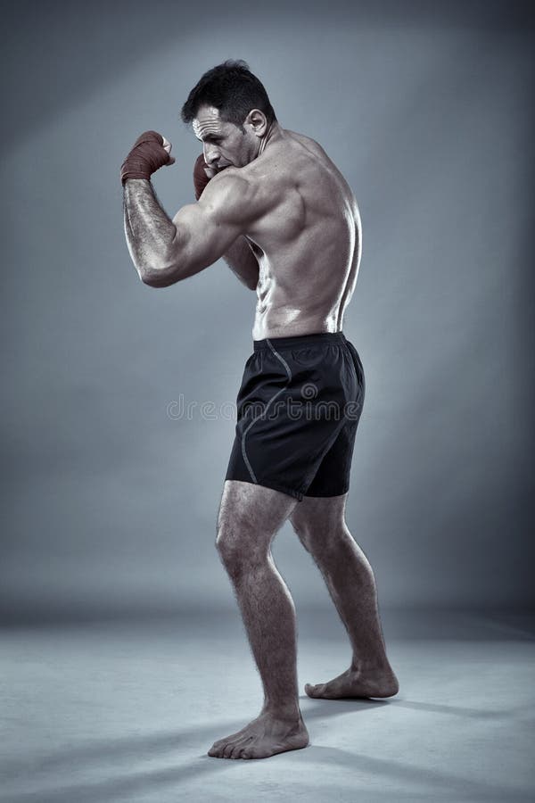 Muay Thai Fighter Shadow Boxing Stock Image - Image of fight, caucasian ...