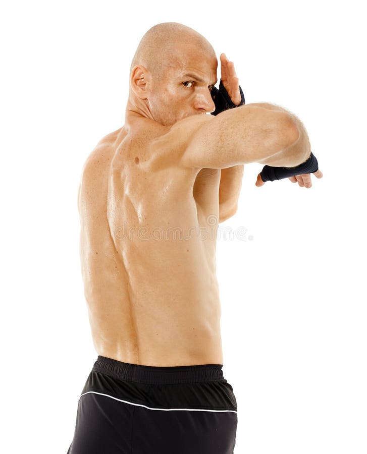 Muay Thai Fighter Hitting with Elbow Stock Image - Image of elbow, lose ...