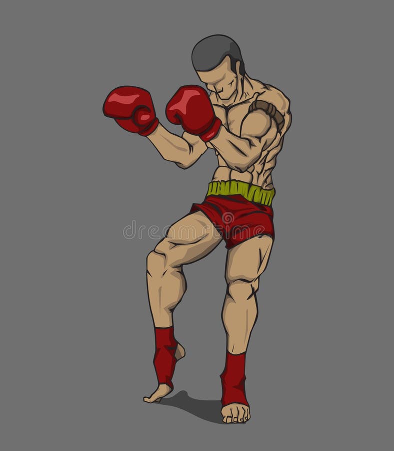 Muay Thai Fighter. Martial Art Stock Illustration - Illustration of ...