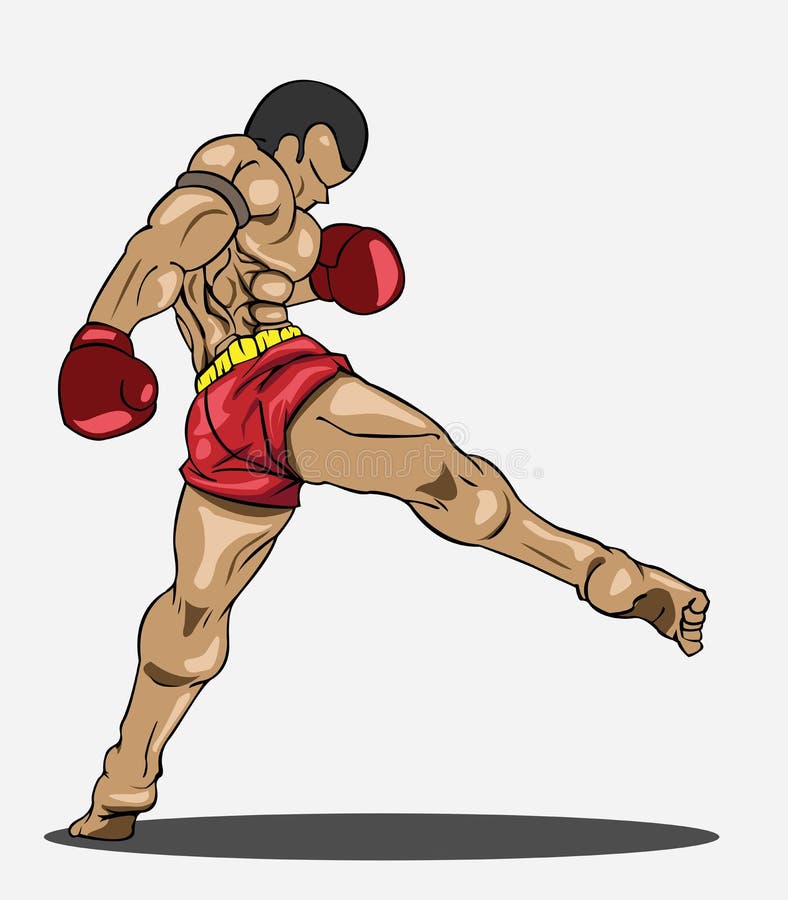 Thai Boxing competitor stock vector. Illustration of sport - 10842567