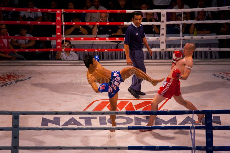 Muay Thai Overhead Kick Miss Caucasian Editorial Photography - Image of ...