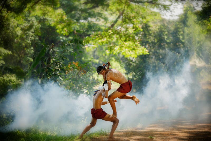 Muay Thai or Thai Boxing at Thailand Stock Photo - Image of boxer ...