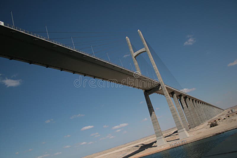 Mubarak Peace Bridge stock photo. Image of qantara, egyptian - 8396122