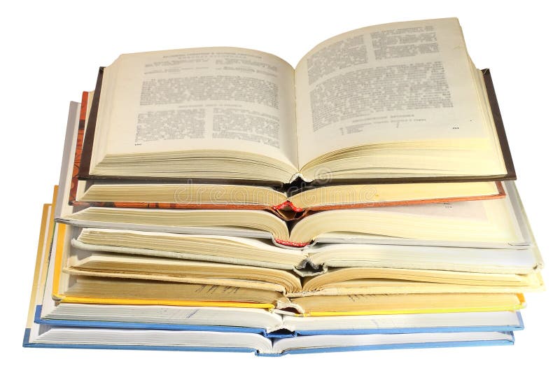 Mucchio dei libri aperti fotografia stock. Immagine di aperto - 11857860