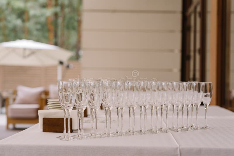 Much Clean Glass Glasses for Champagne Stock Photo - Image of party ...