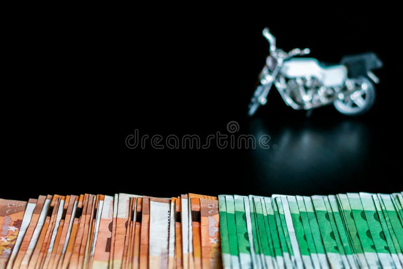 Much Money and a Motorcycle Stock Photo - Image of isolated, banknotes ...