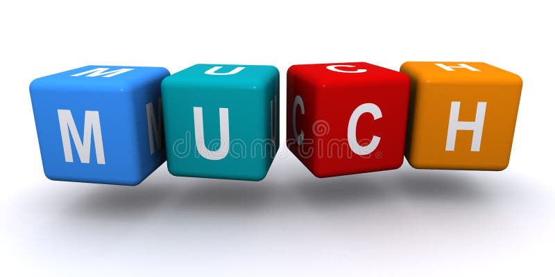 Much word block on white stock illustration. Illustration of education ...