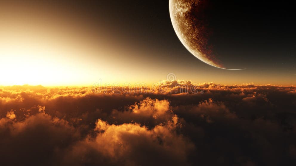 Mucha Altitud Con El Planeta Stock de ilustración - Ilustración de ...