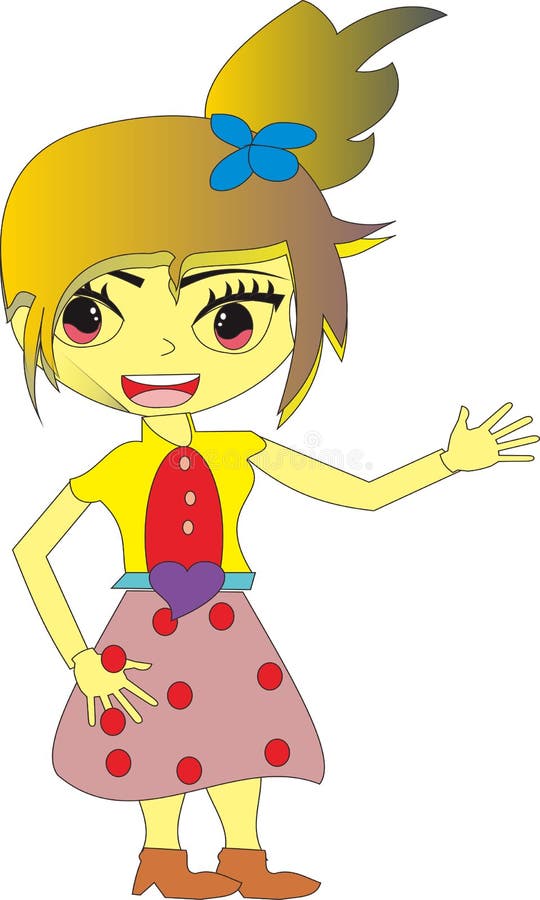 Muchacha Animada De Los Dibujos De Estudio Gráfico Ilustración del ...