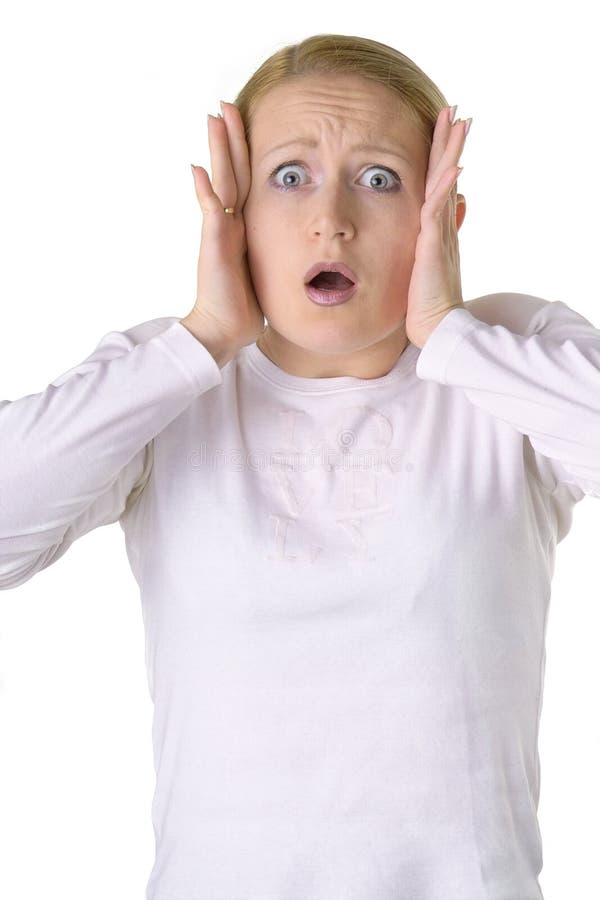 Muchacha Asustada Que Mira a La Su Derecha Foto de archivo - Imagen de ...