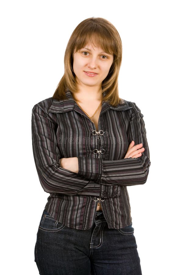 Muchacha Cómoda. Aislado En Blanco. Foto de archivo - Imagen de persona ...