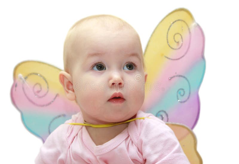 Bebé con las alas imagen de archivo. Imagen de bebé, arqueamiento ...