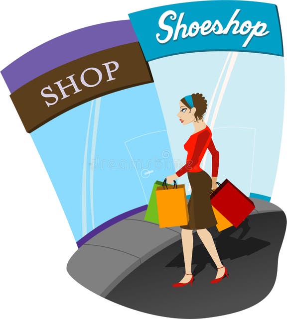 Muchacha de compras stock de ilustración. Ilustración de muchacha - 141889