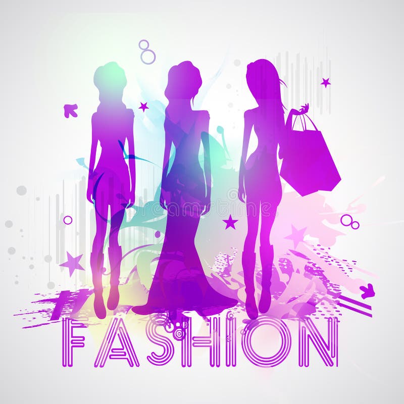 Muchacha De Moda Joven En Vestido Hermoso Stock de ilustración ...