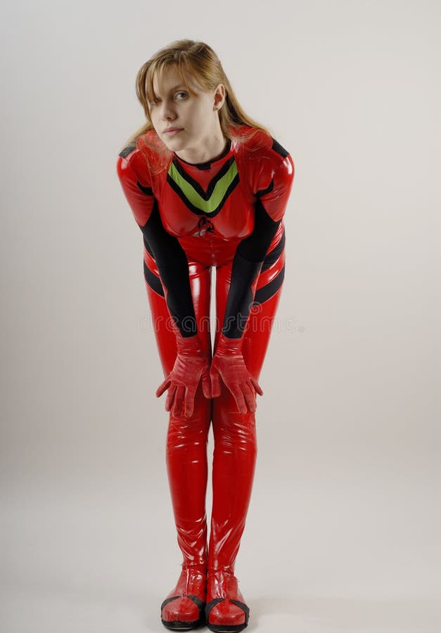 Muchacha Del Anime En El Traje Rojo 2 Foto de archivo - Imagen de ...