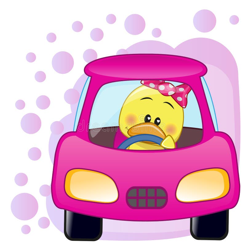 Muchacha Del Pato En Un Coche Ilustración del Vector - Ilustración de ...