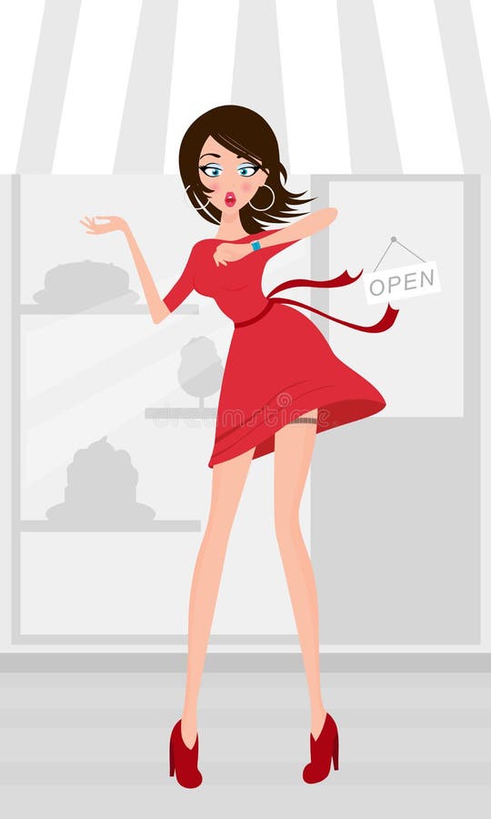 Muchacha en una prisa ilustración del vector. Ilustración de ventoso ...