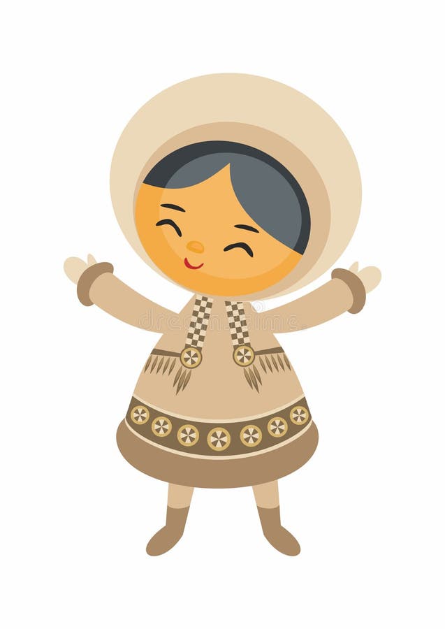 Muchacha esquimal linda ilustración del vector. Ilustración de ...