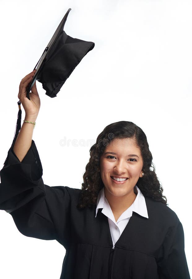 Muchacha graduada aislada foto de archivo. Imagen de aislado - 111157500