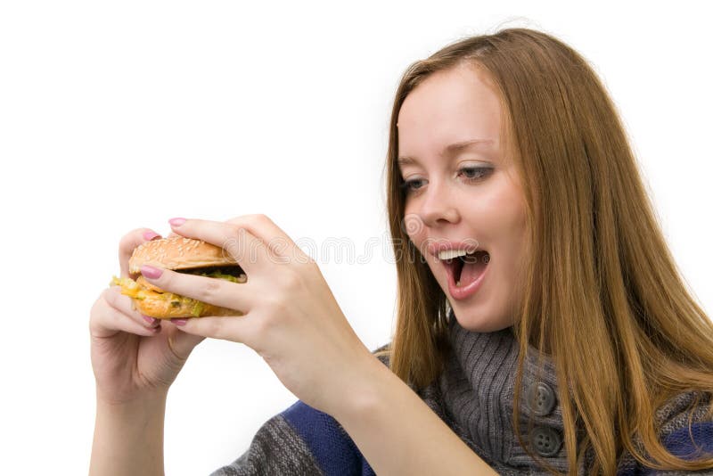 Chica hambrienta foto de archivo. Imagen de peso, lindo - 12979548