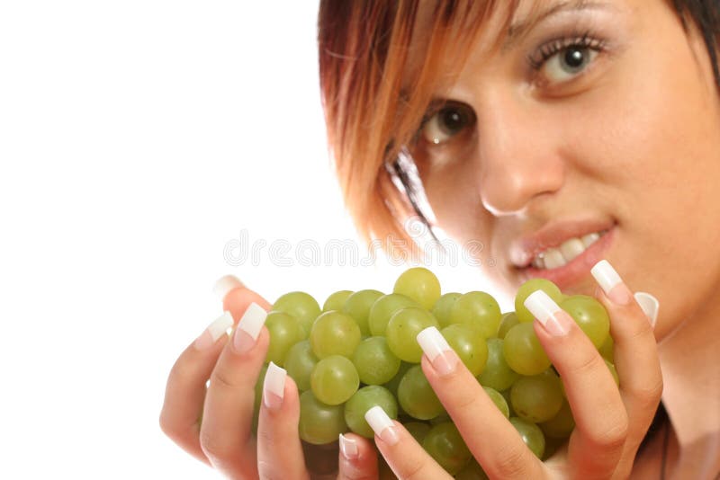 Muchacha Hermosa Con La Uva Verde Imagen. Imagen: 3959404