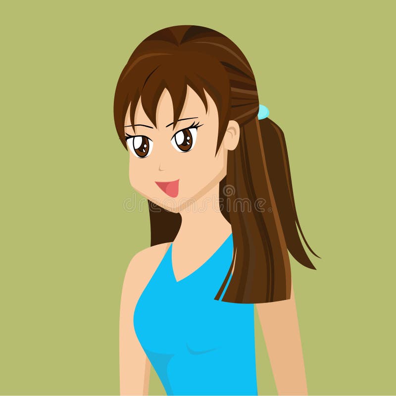 Muchacha Linda De La Historieta Ilustración del Vector - Ilustración de ...