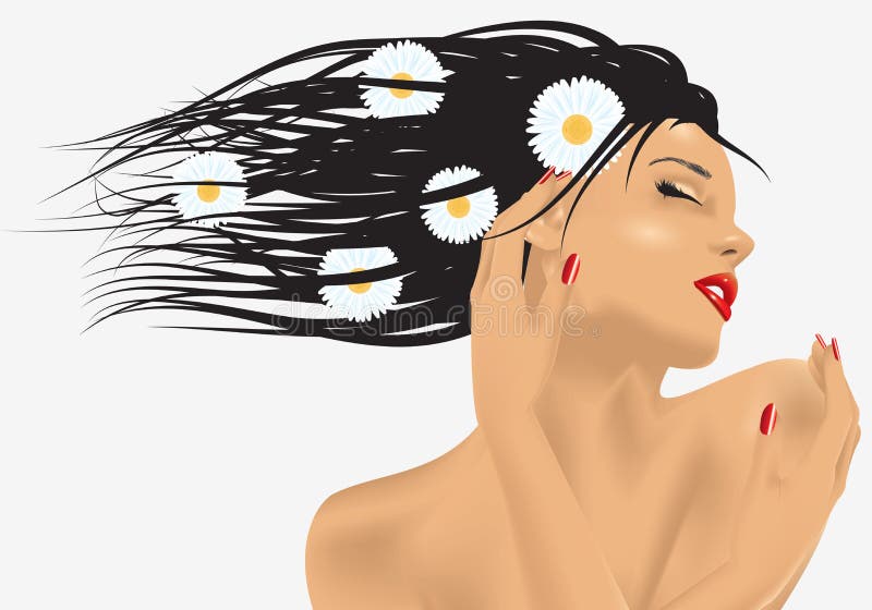 Muchacha Sensual Con Los Pantalones Vaqueros Stock de ilustración ...